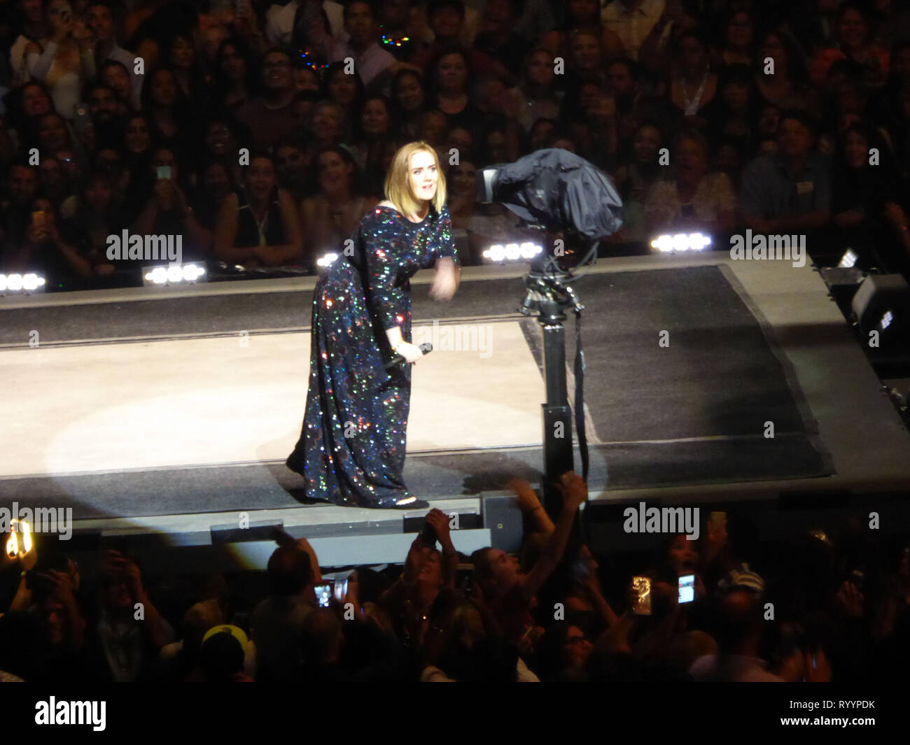 LOS ANGELES, CA - AUGUST 12: Singer Adele performs in concert on August ...