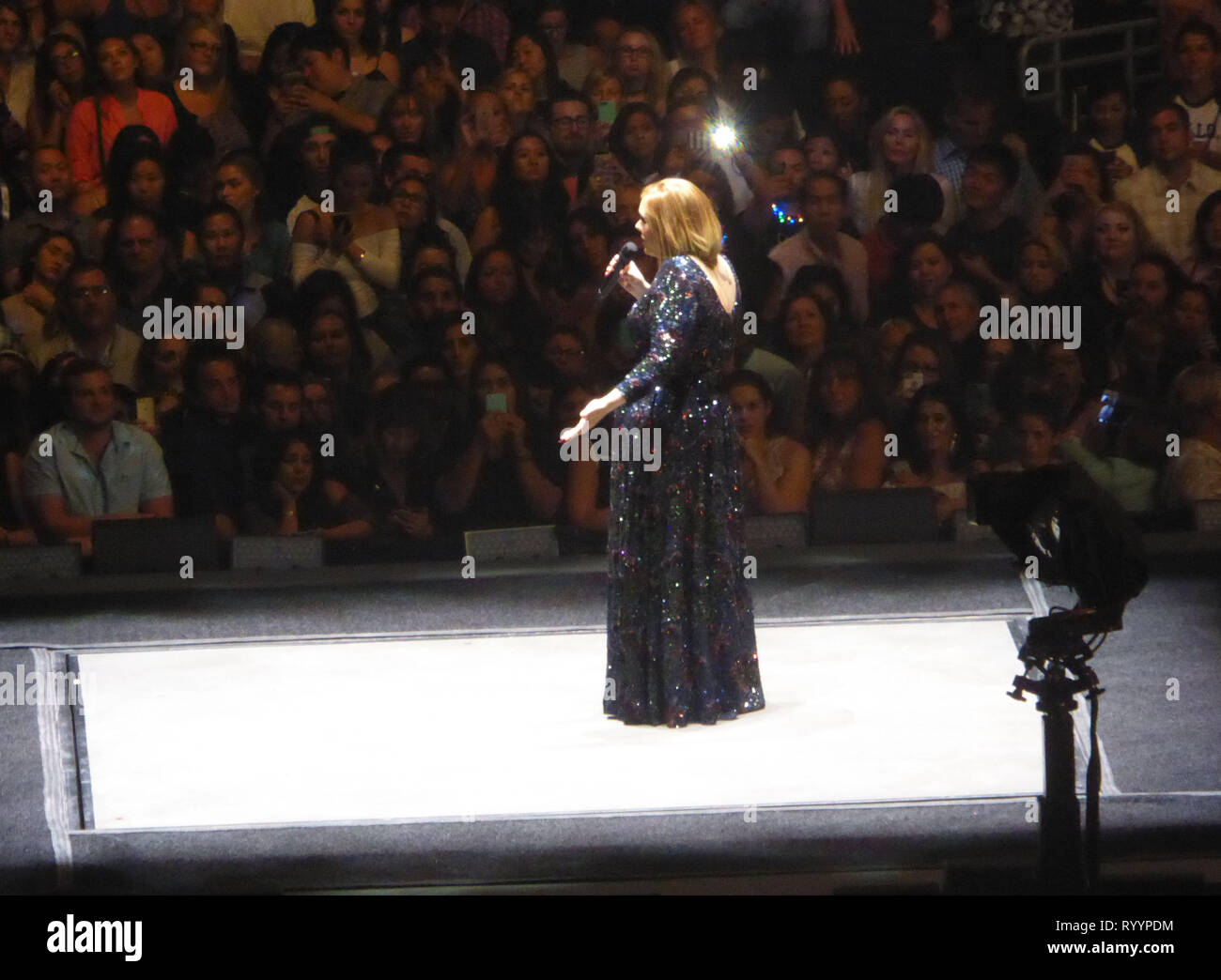 LOS ANGELES, CA - AUGUST 12: Singer Adele performs in concert on August ...