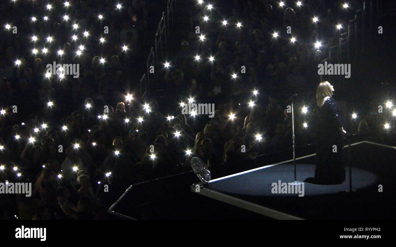 LOS ANGELES, CA - AUGUST 13: Singer Adele performs in concert on August ...
