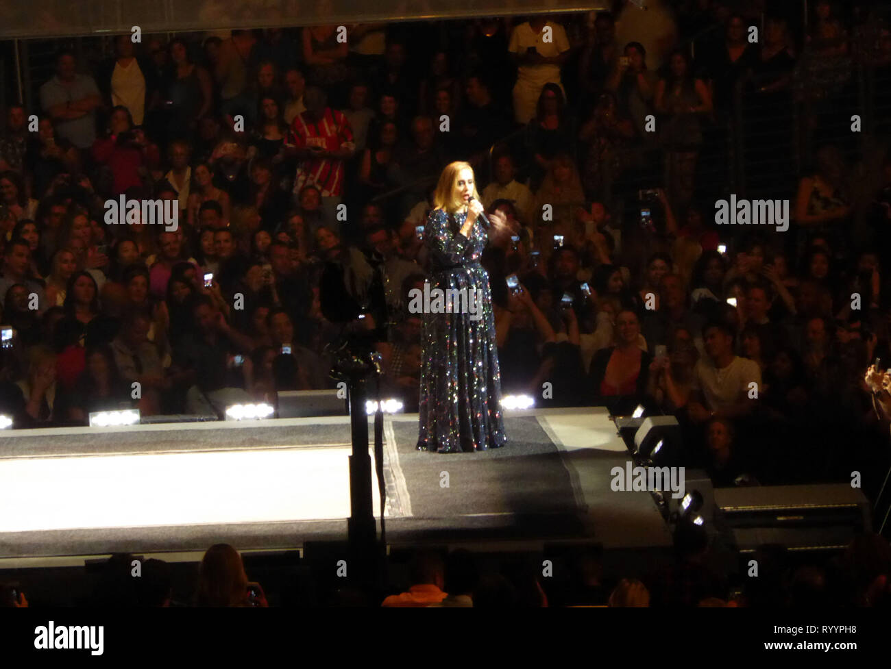 LOS ANGELES, CA - AUGUST 13: Singer Adele performs in concert on August ...