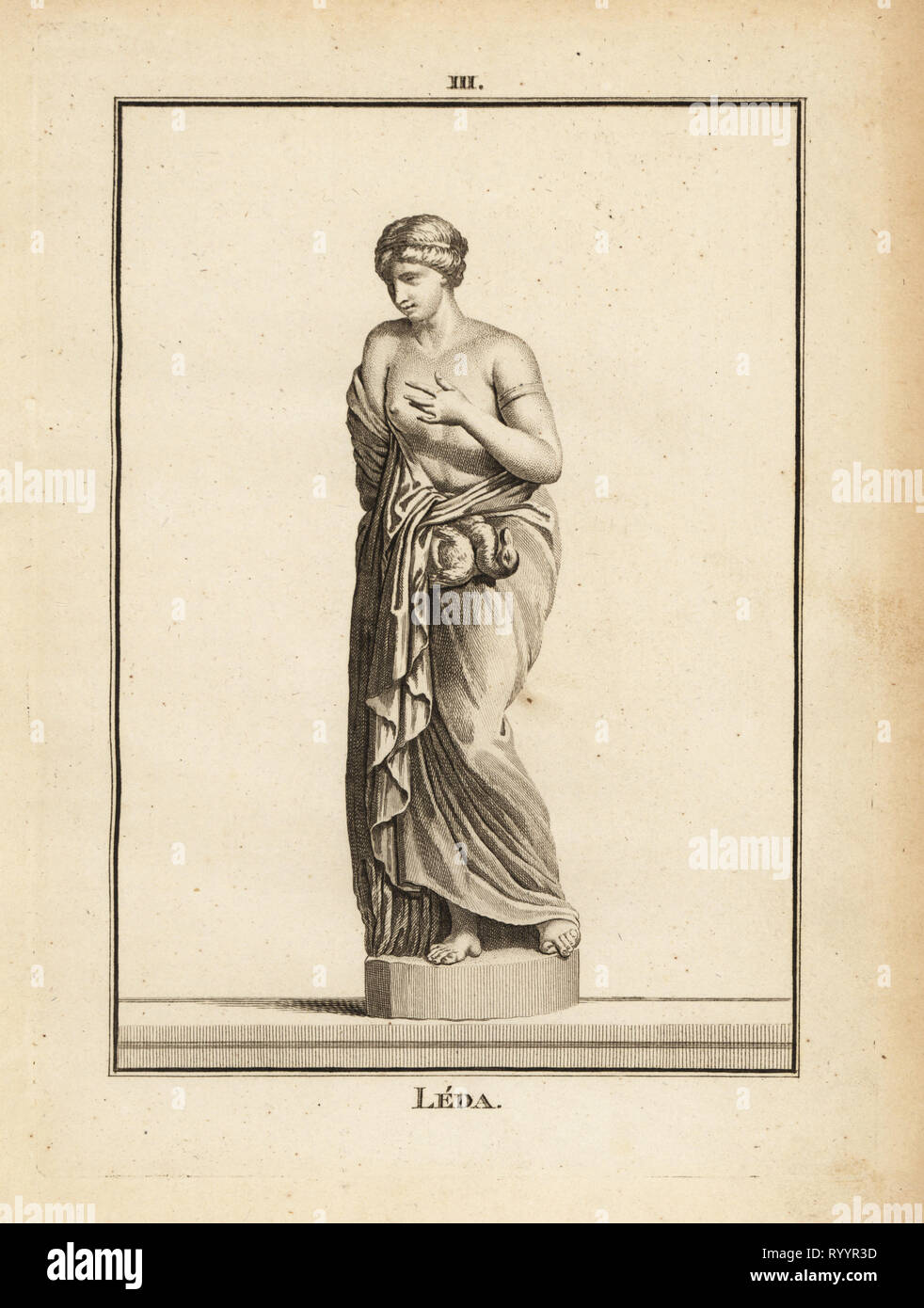 Statue of Leda, Aetolian princess later Queen of Sparta, seduced by ...