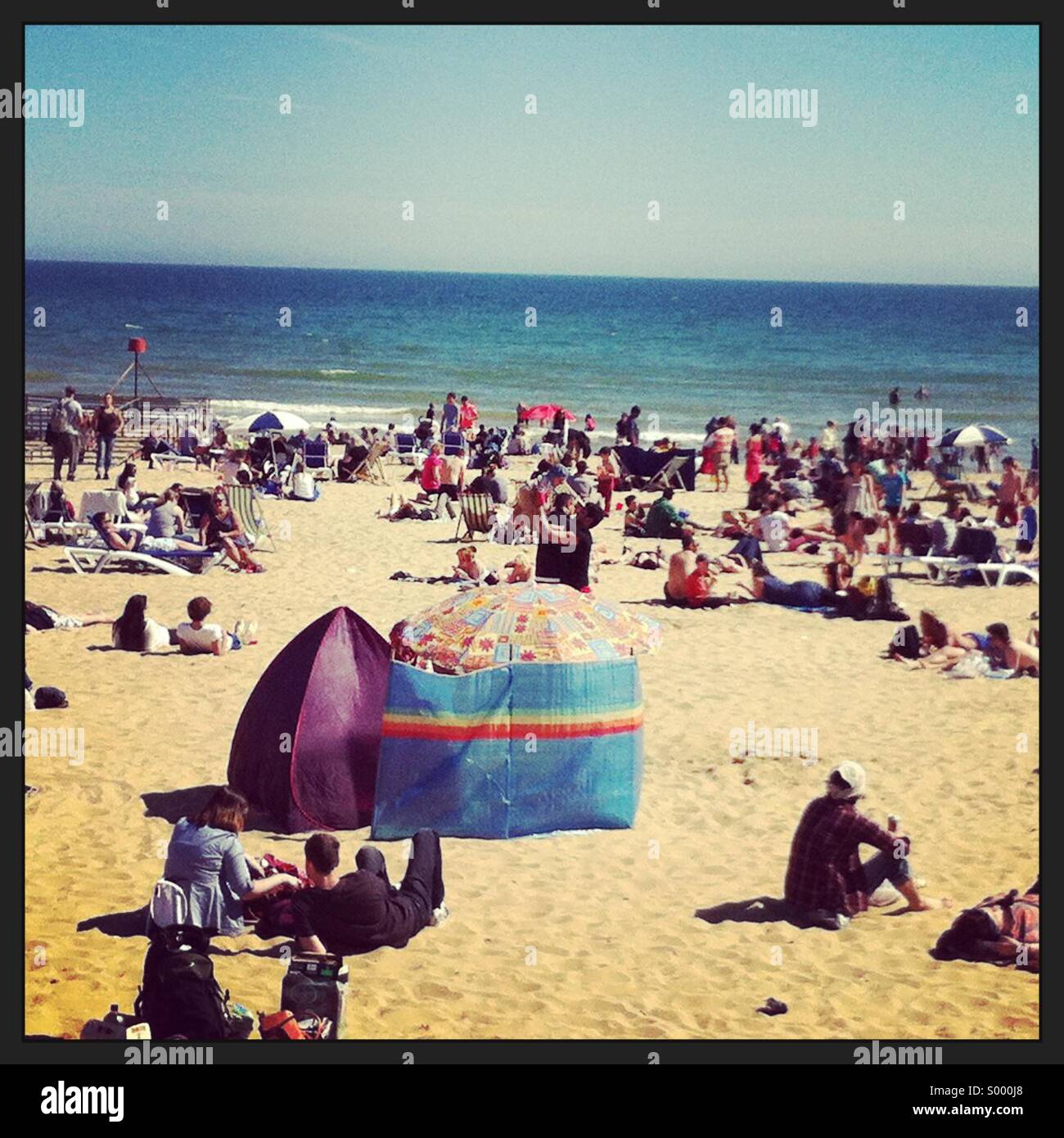 Bournemouth busy beach hi-res stock photography and images - Alamy