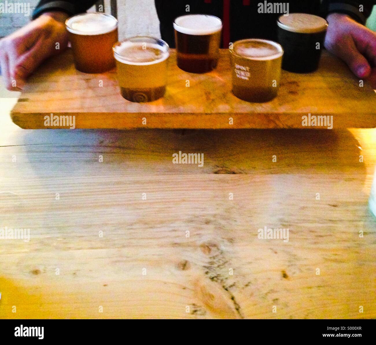 Beer tasting platter Stock Photo - Alamy