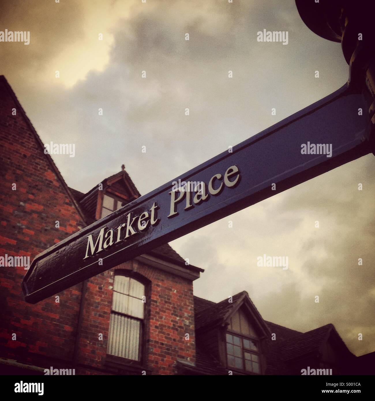 Market place street sign Stock Photo - Alamy