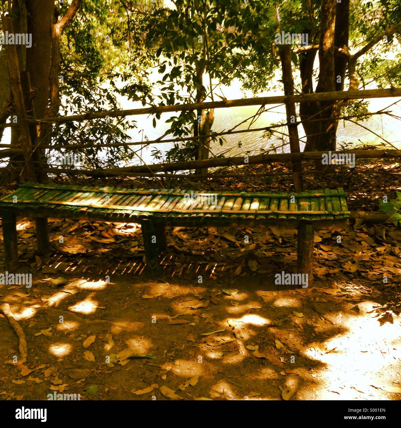 Long wooden bench hi-res stock photography and images - Alamy