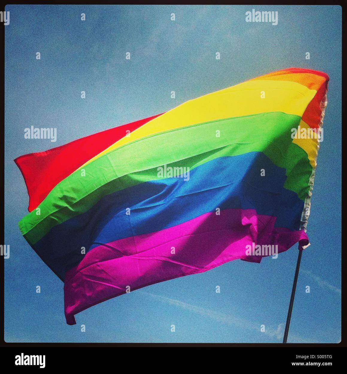 Rainbow flag at Pride in London 2013 Stock Photo - Alamy