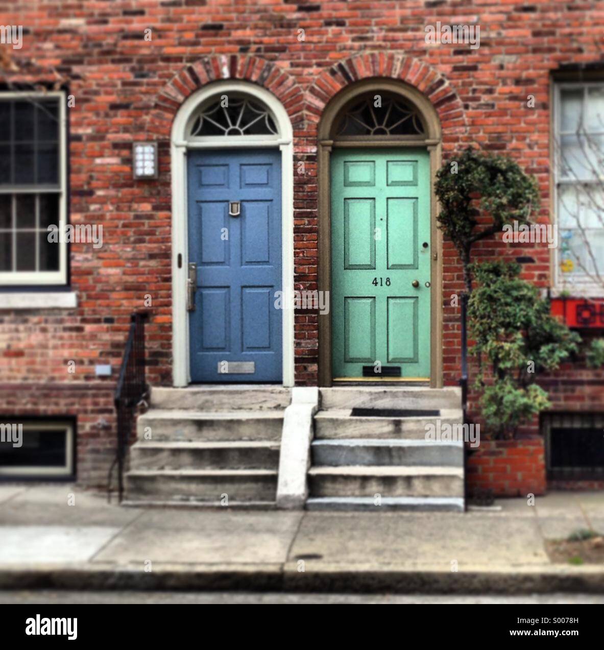 Two matching doors in Philadelphia Stock Photo - Alamy