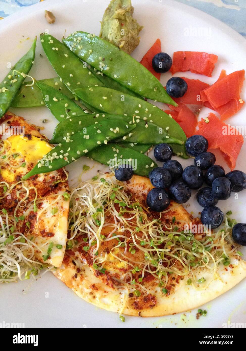 A healthy morning protein breakfast Stock Photo - Alamy