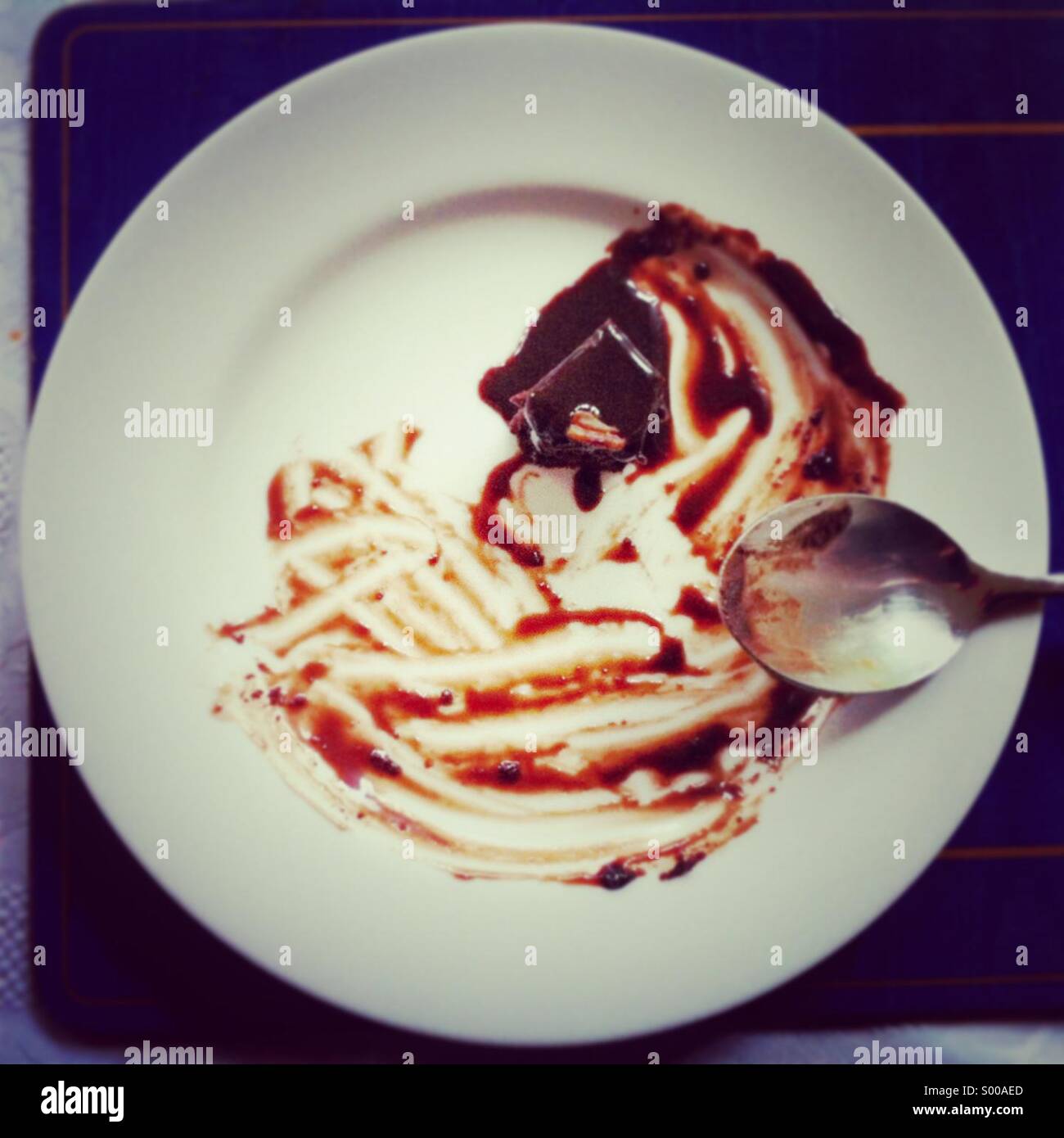 Last bite of chocolate dessert Stock Photo - Alamy