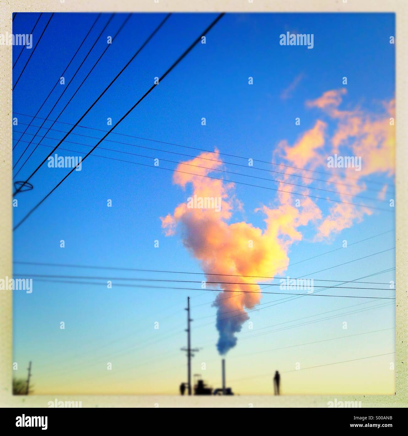 Small factory ohio smoke stack Stock Photo - Alamy