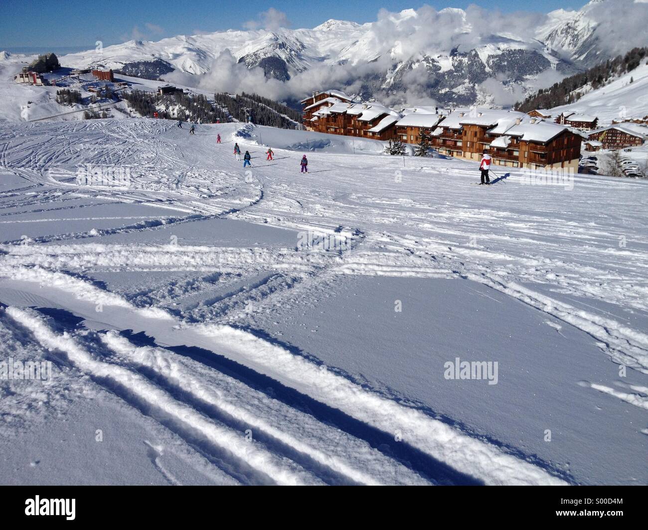 La Plange ski resort France Stock Photo - Alamy