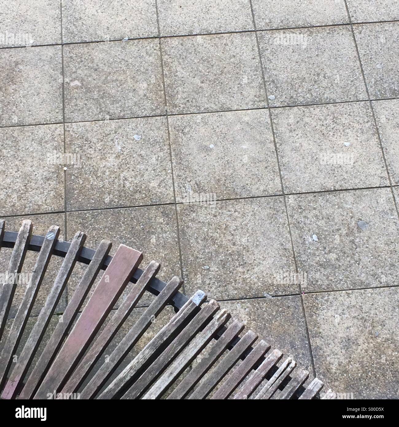 A wooden bench seen from above Stock Photo - Alamy