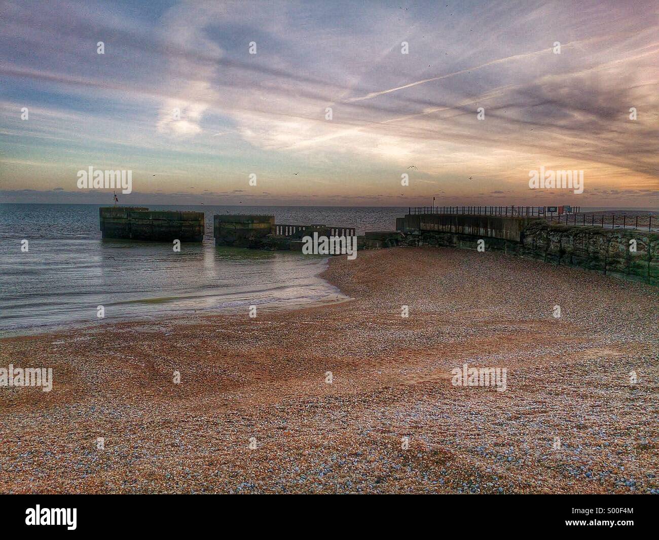 Hastings harbor at sunset Stock Photo - Alamy