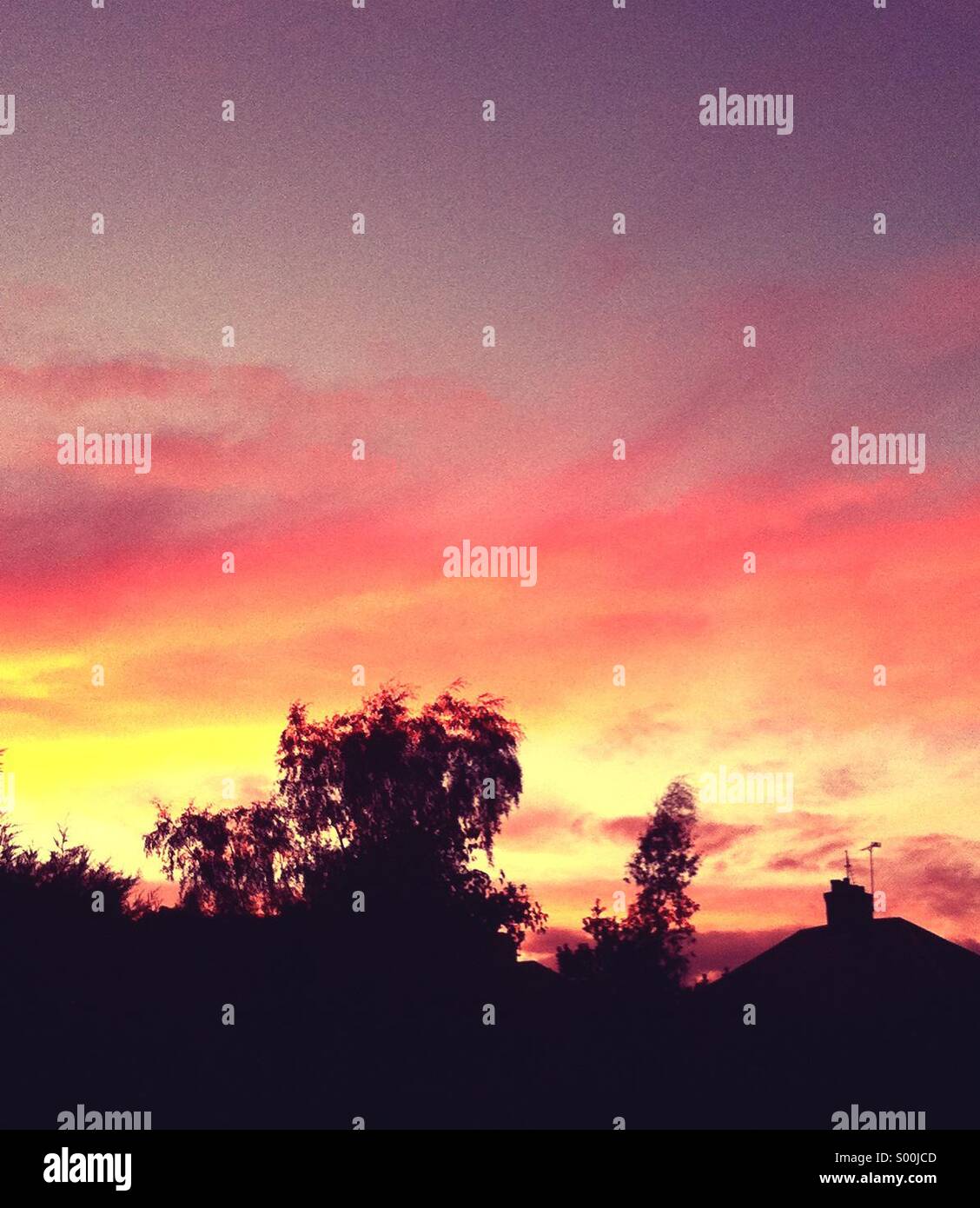 Silhouette against orange sky hi-res stock photography and images - Alamy