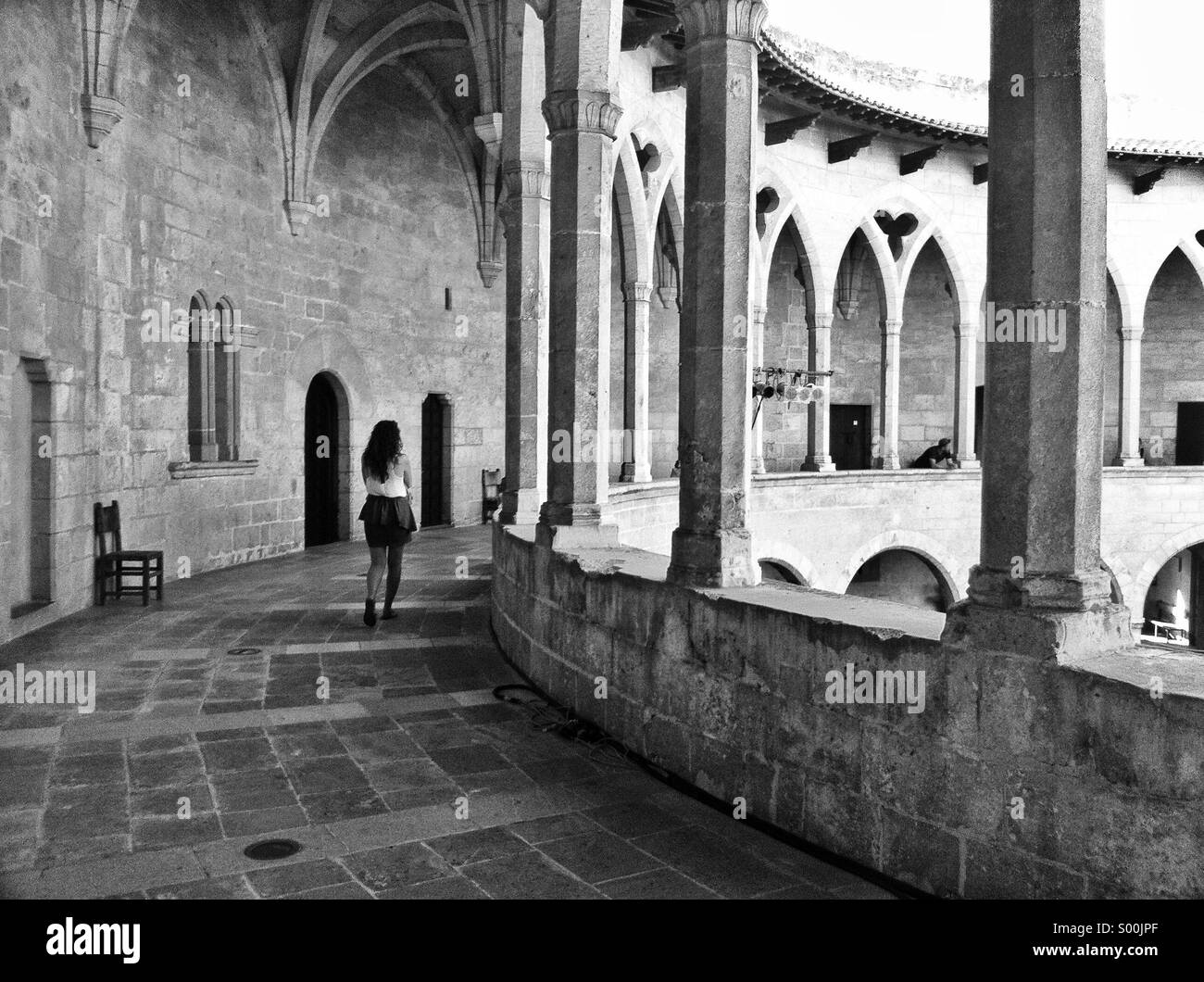 Walking on the castle Stock Photo - Alamy