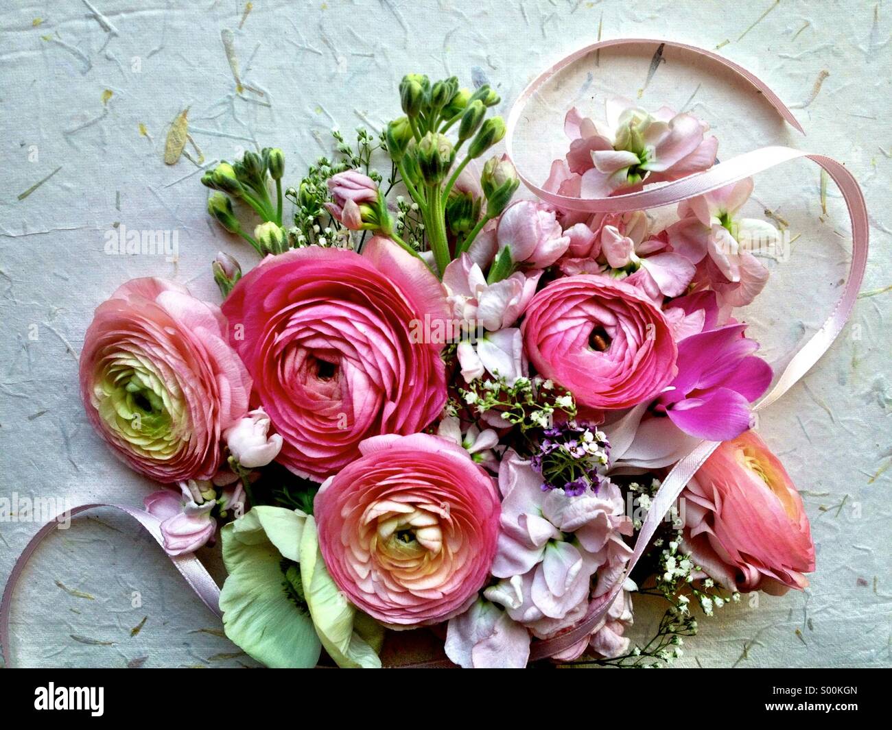 Mixed pastel spring flowers Stock Photo - Alamy