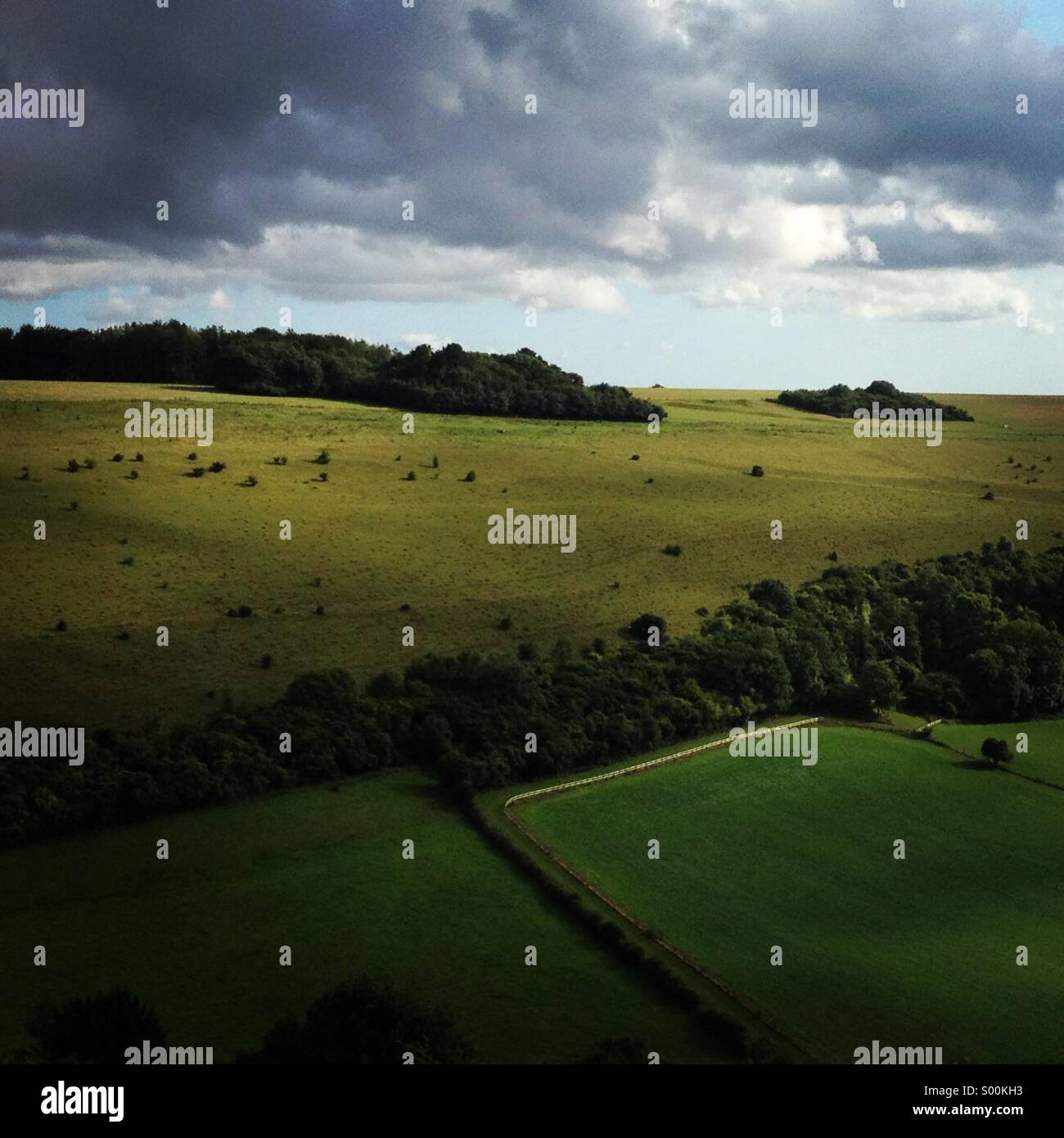 Dorset valley on stormy day in late Summer. England Stock Photo - Alamy