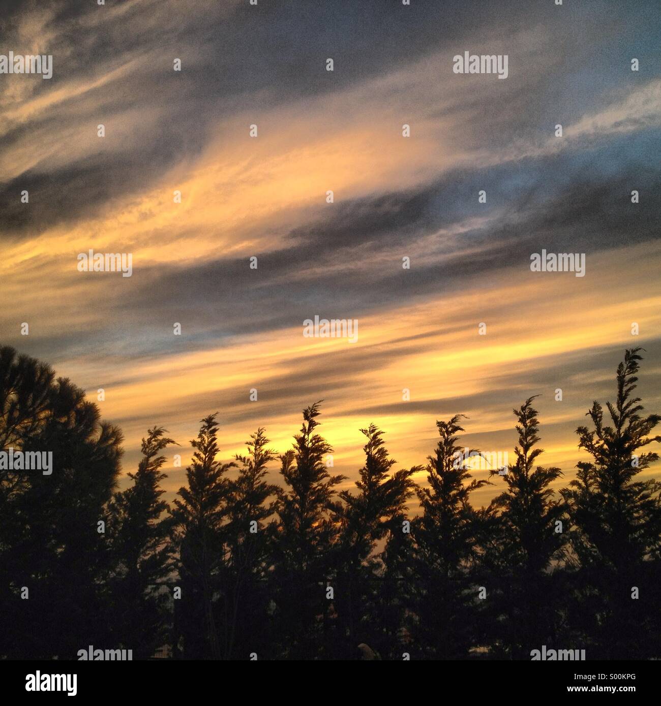 Sunset rays in the sky Stock Photo - Alamy