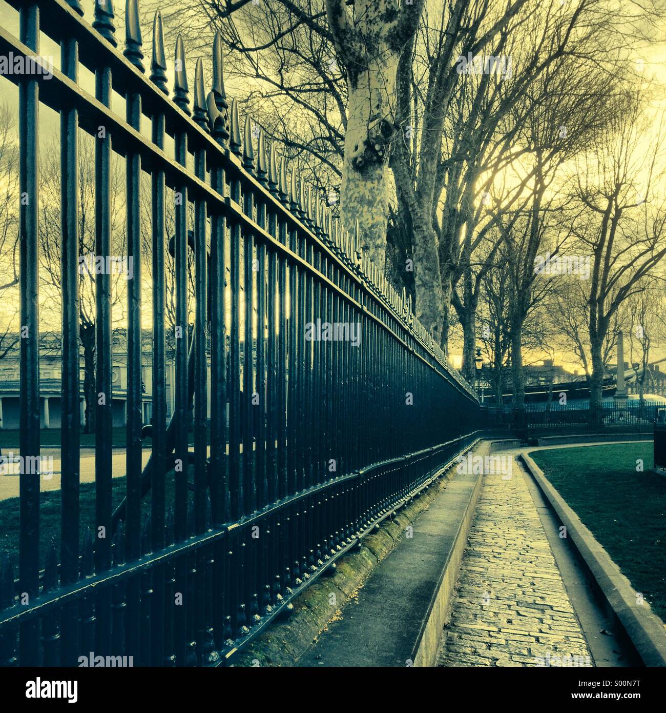 Path and railings Stock Photo - Alamy