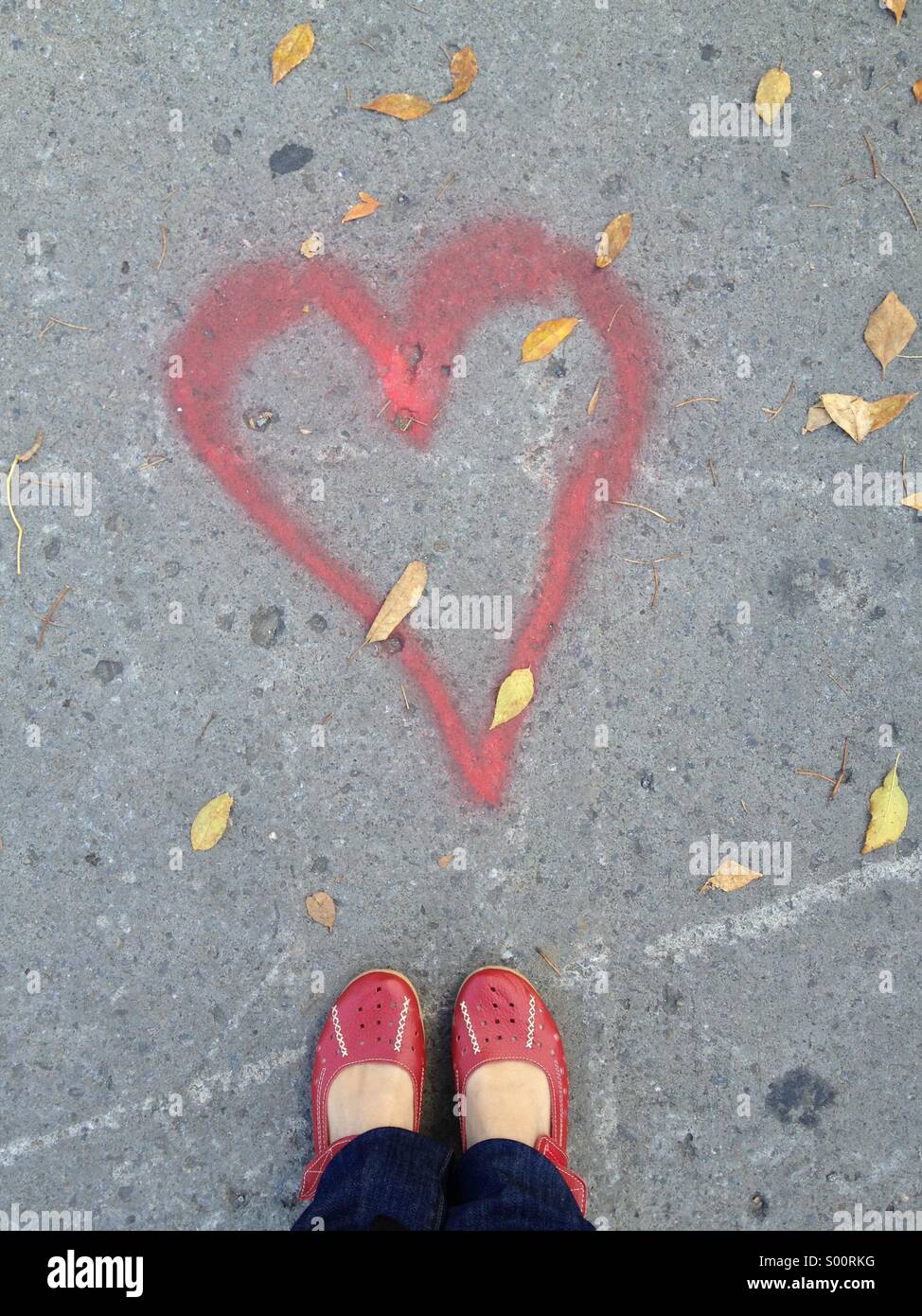 Red shoes and heart Stock Photo - Alamy