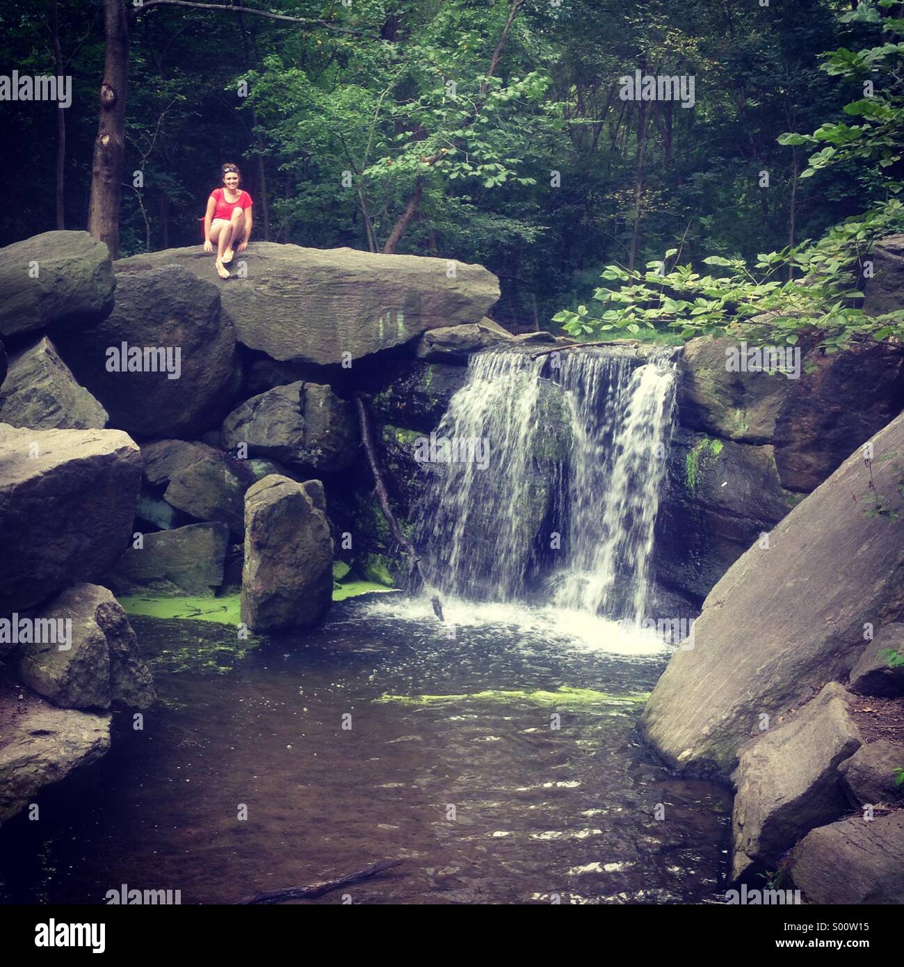Man made small waterfall hi-res stock photography and images - Alamy