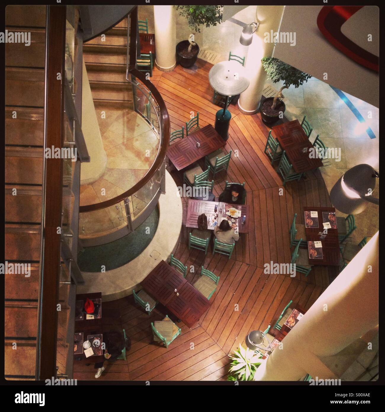 Top view for a cafe in a mall Stock Photo - Alamy
