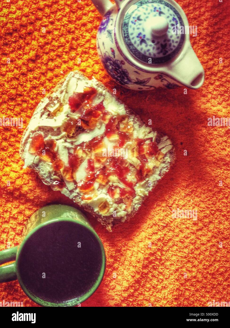 Breakfast table -top view Stock Photo - Alamy