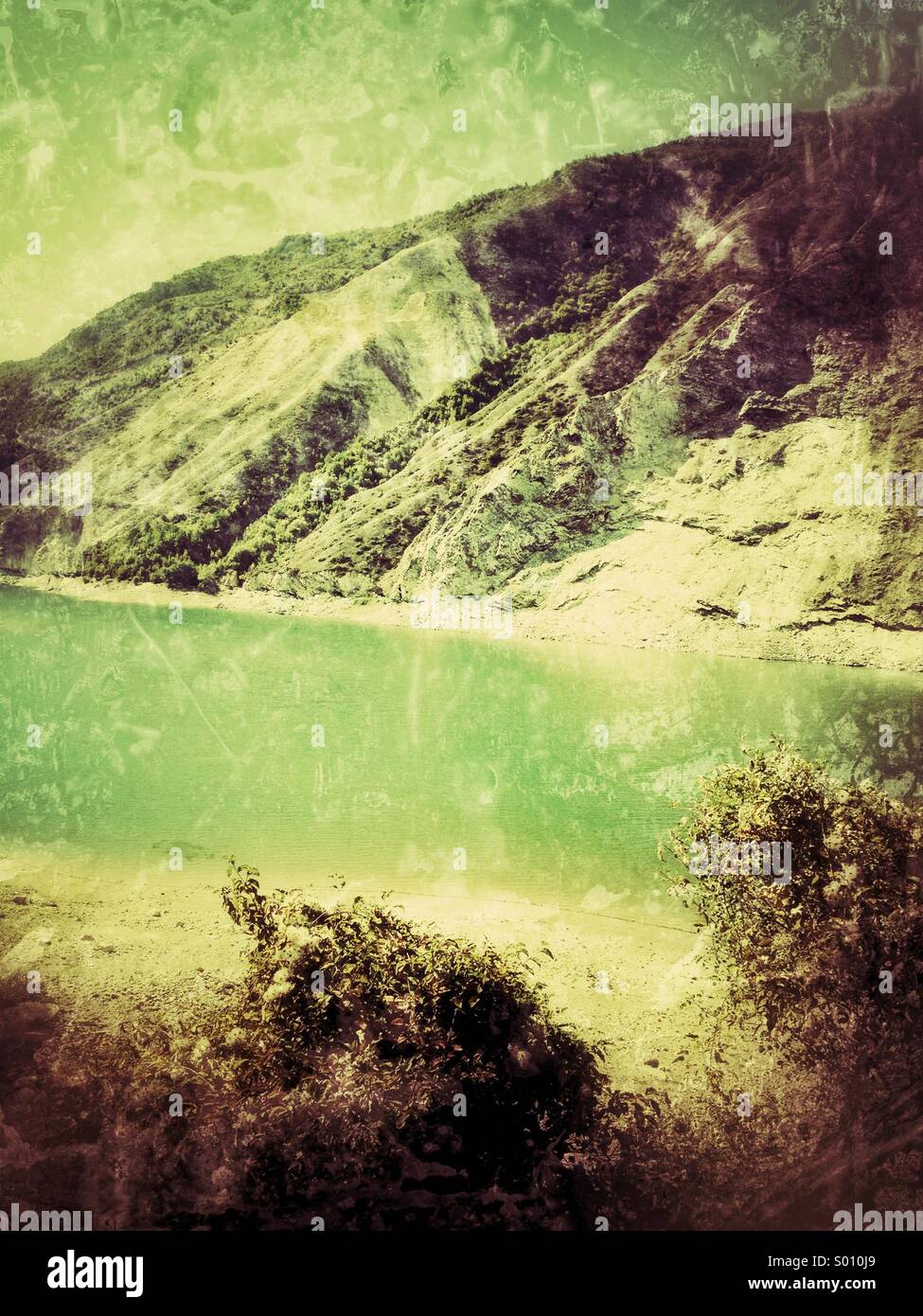 Old style photo of Debar lake Stock Photo - Alamy