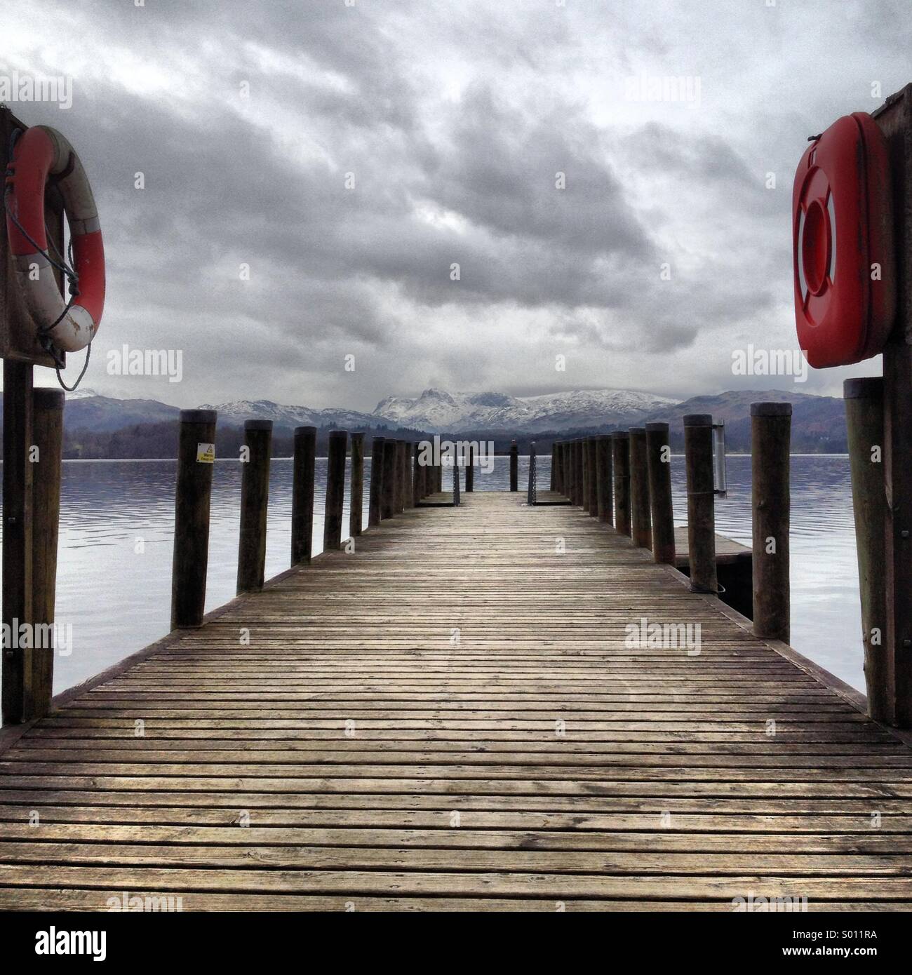 Jetty in the Lake District Stock Photo - Alamy
