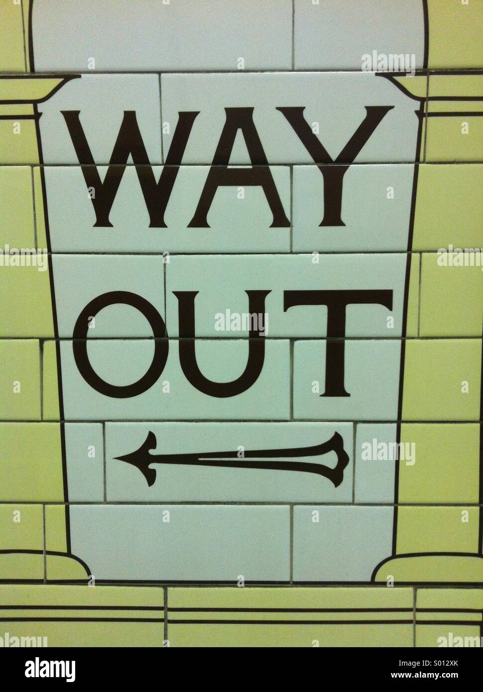 Art Deco Way Out Sign Stock Photo - Alamy