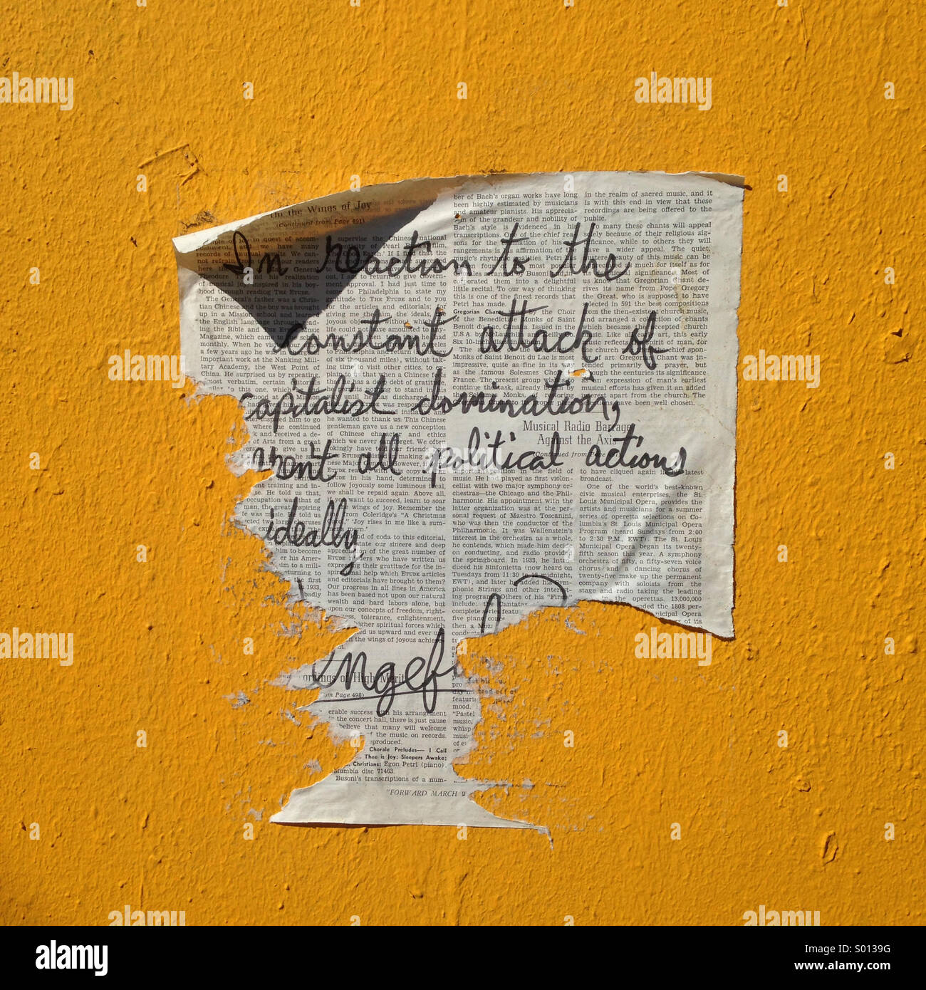 Political statement posted on the street in Oakland, California Stock ...