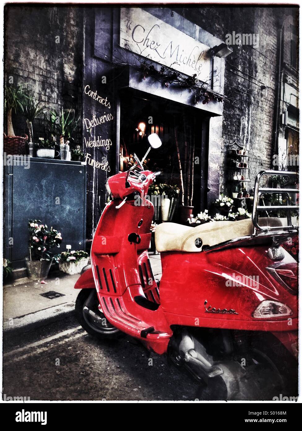 Moped london street hi-res stock photography and images - Alamy