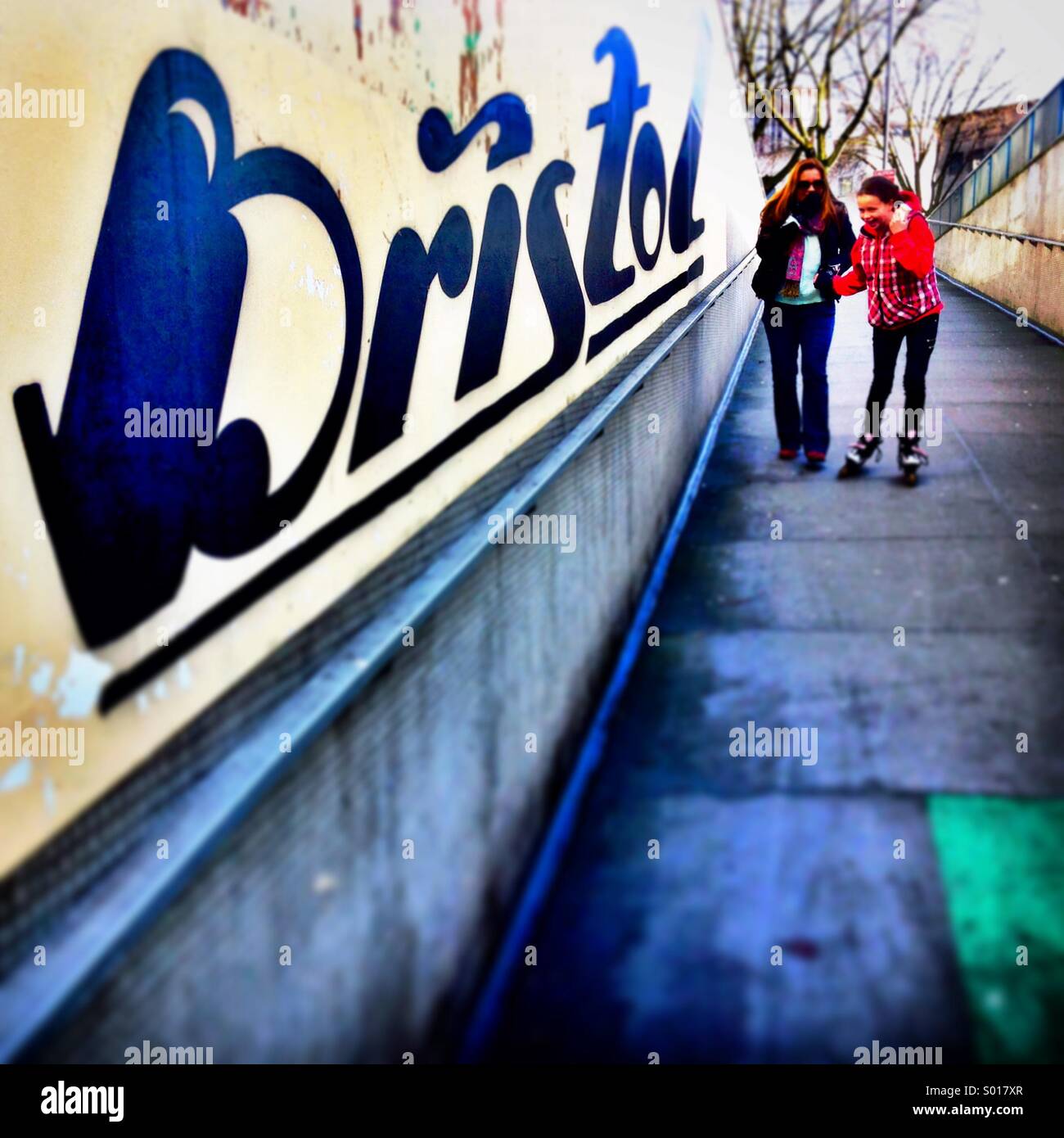 Bristol street art inspired by the Bristol Scroll Stock Photo - Alamy