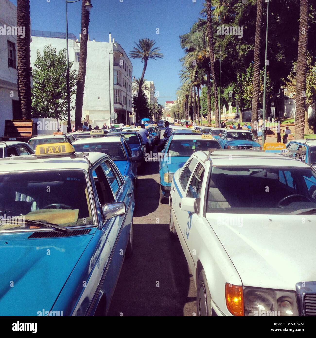 Morocco, taxi rank Stock Photo - Alamy