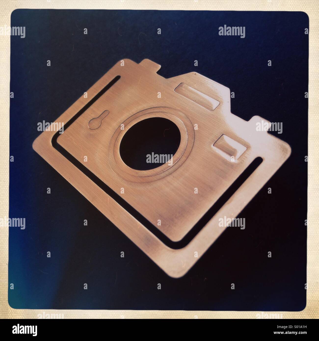 Camera shaped metal bookmark Stock Photo - Alamy