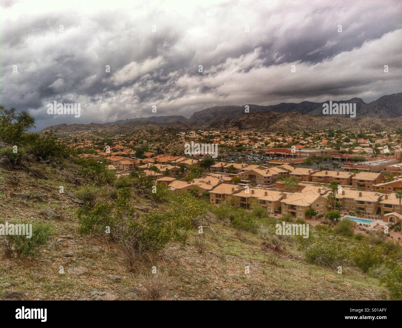 40th street and Ray Road in Ahwatukee, Arizona. View from hiking trail ...
