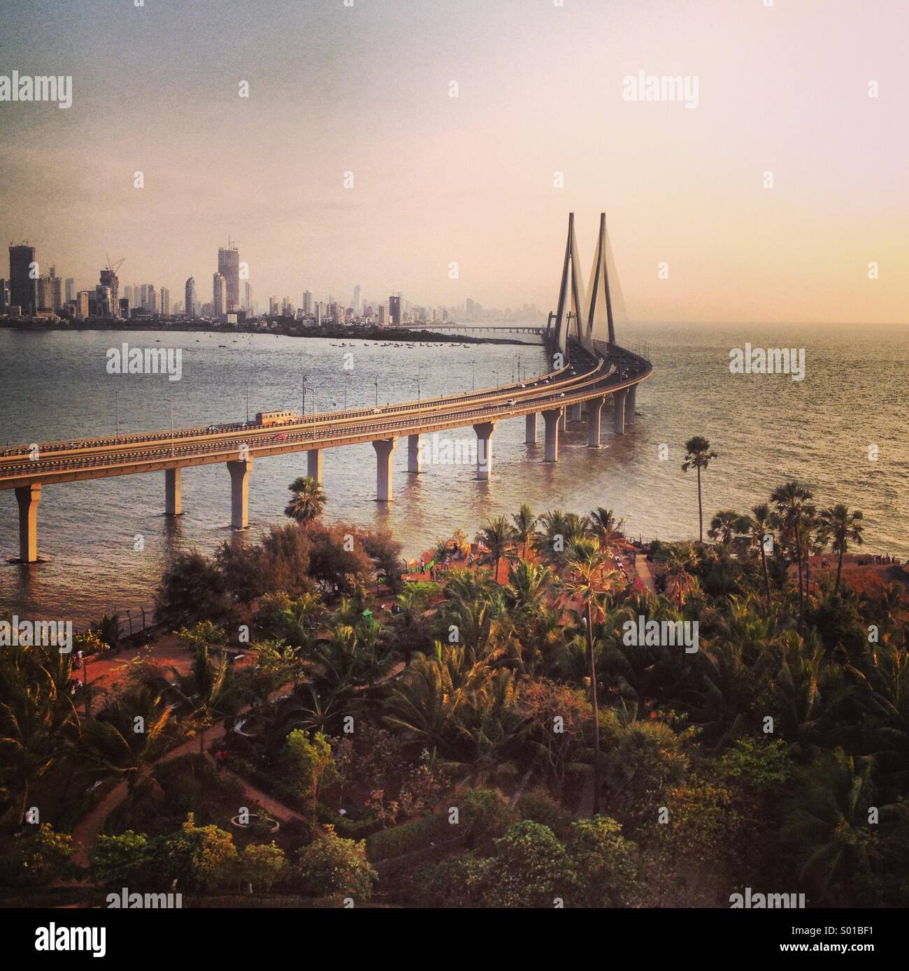 Beautiful Bandra worli SeaLink from lands end Bandra fort Stock Photo ...