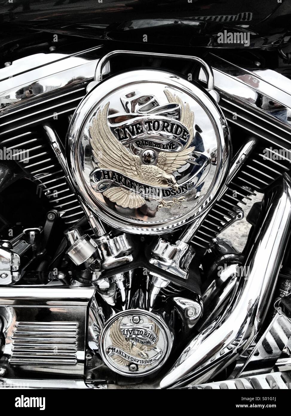 A highly polished motorcycle engine block Stock Photo - Alamy