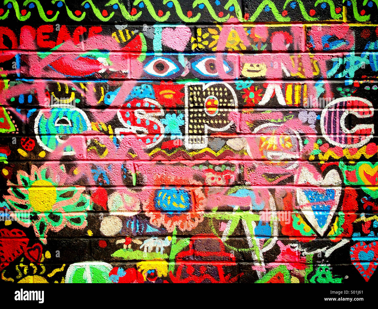 Colorful graffiti on a wall Stock Photo - Alamy