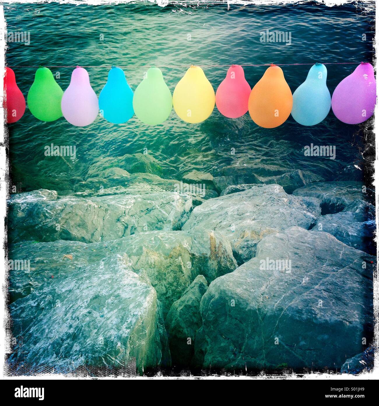 balloons on seashore Stock Photo - Alamy