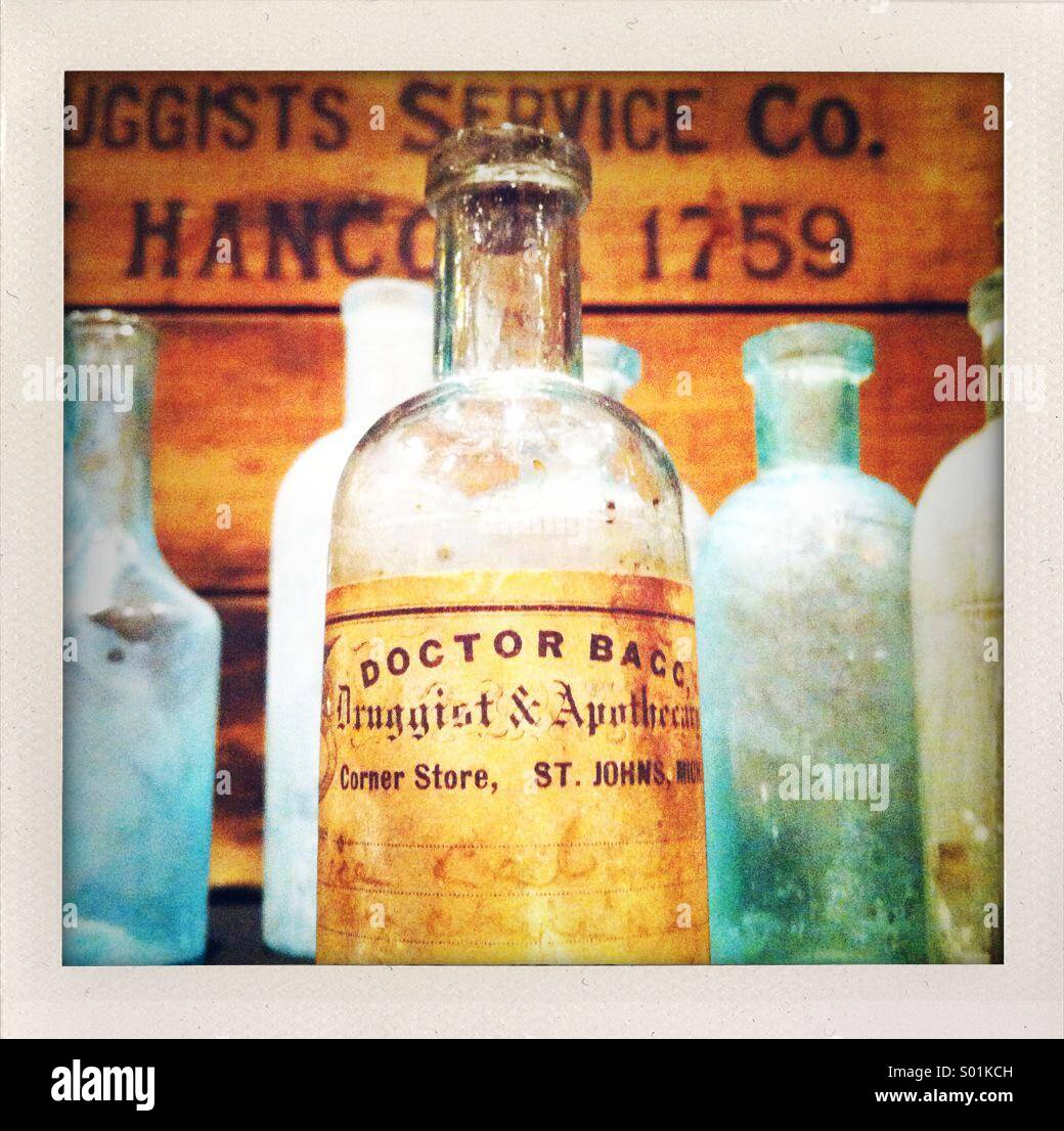 Medicine Bottles Antique High Resolution Stock Photography and Images ...