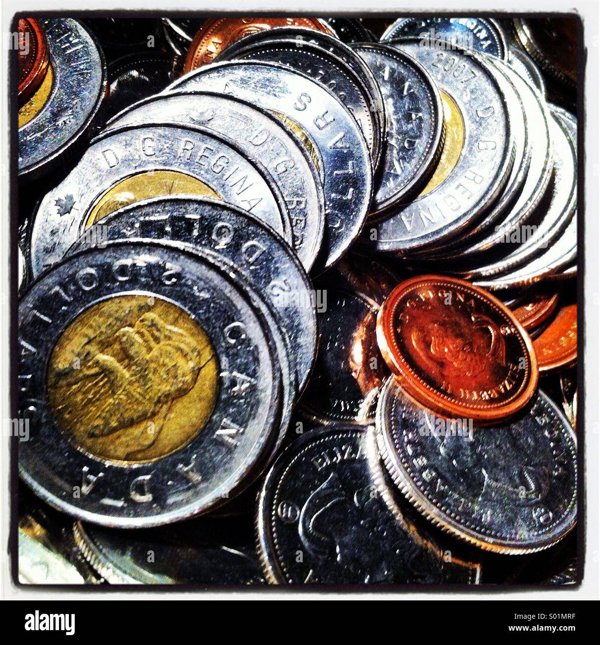 Canadian Money and Coins Stock Photo - Alamy
