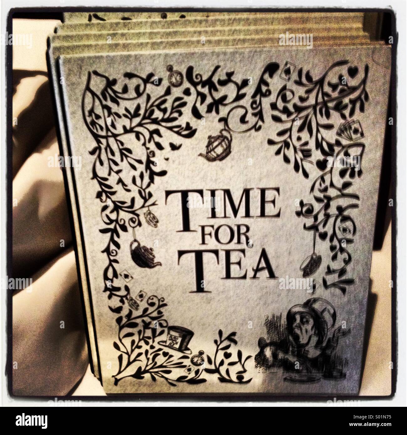 Tea time menu Stock Photo - Alamy