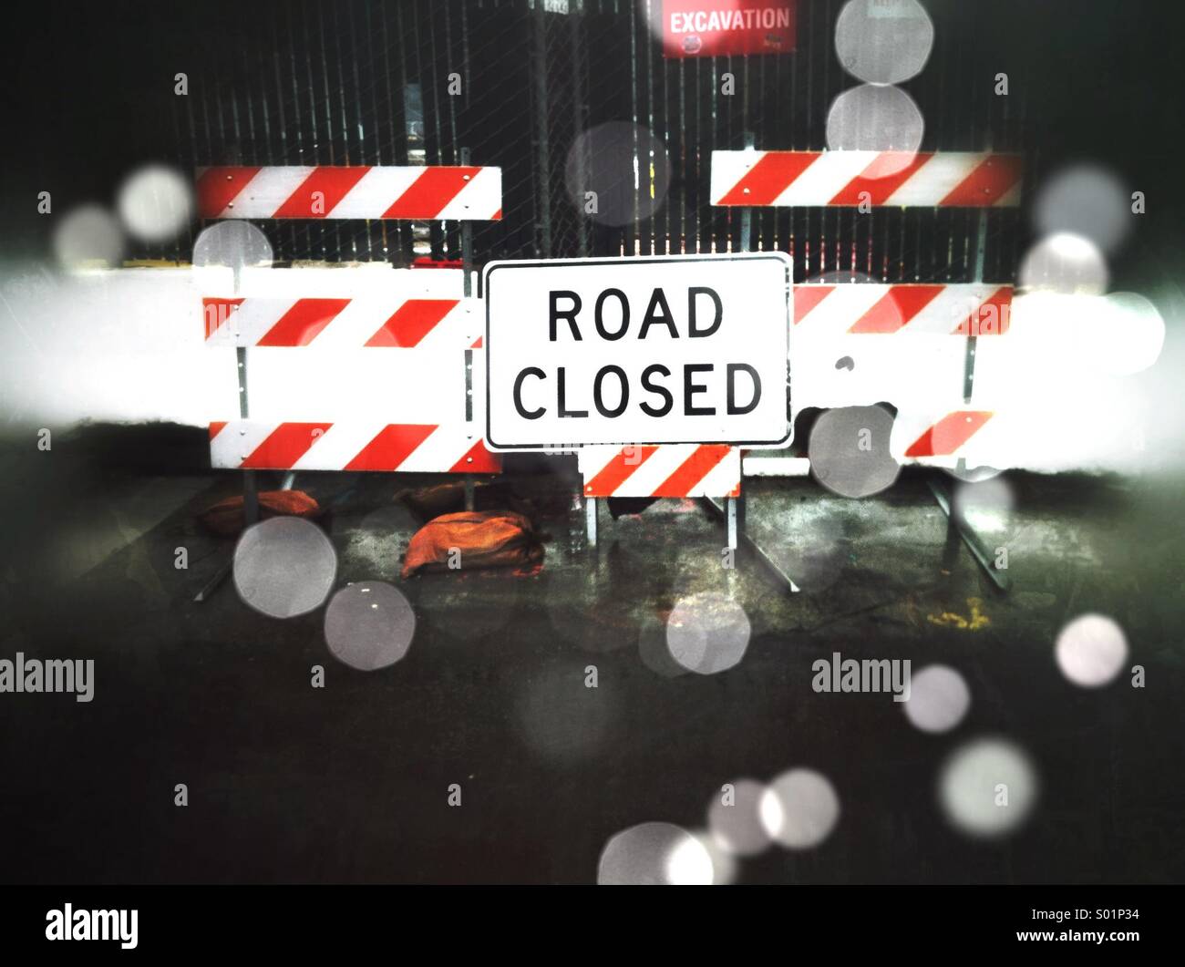 Road closed blockade sign Stock Photo - Alamy