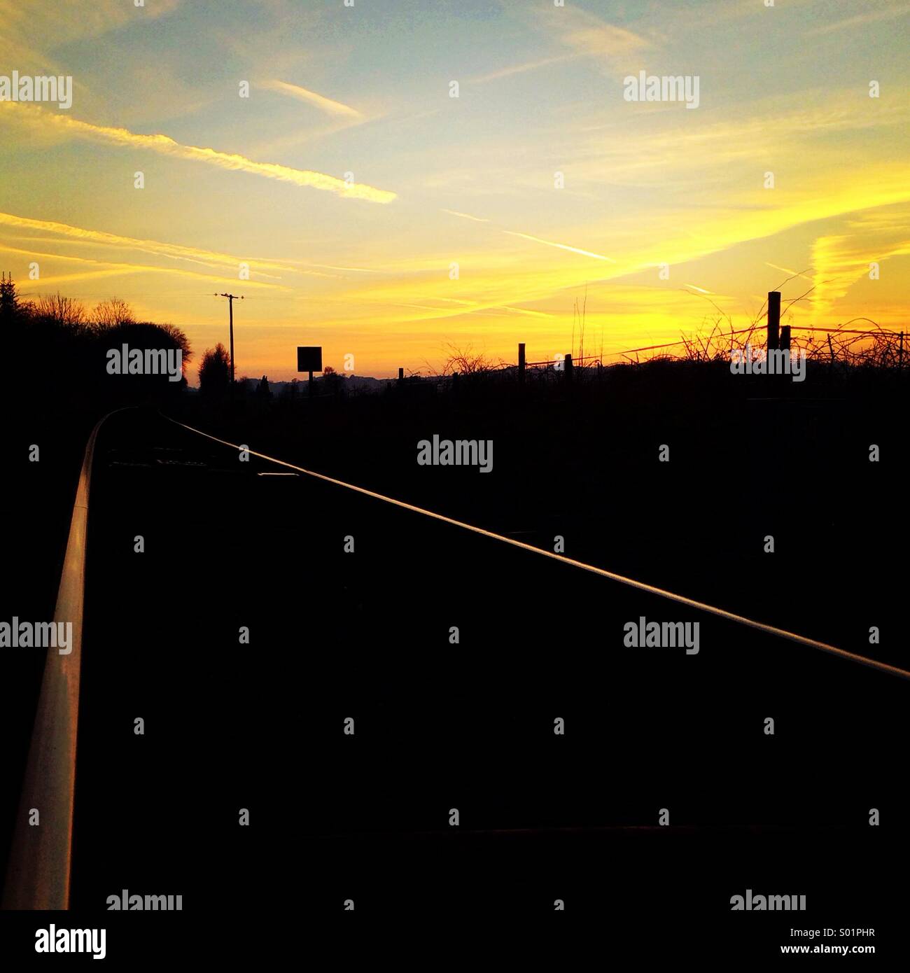 Train landscape sunset hi-res stock photography and images - Alamy