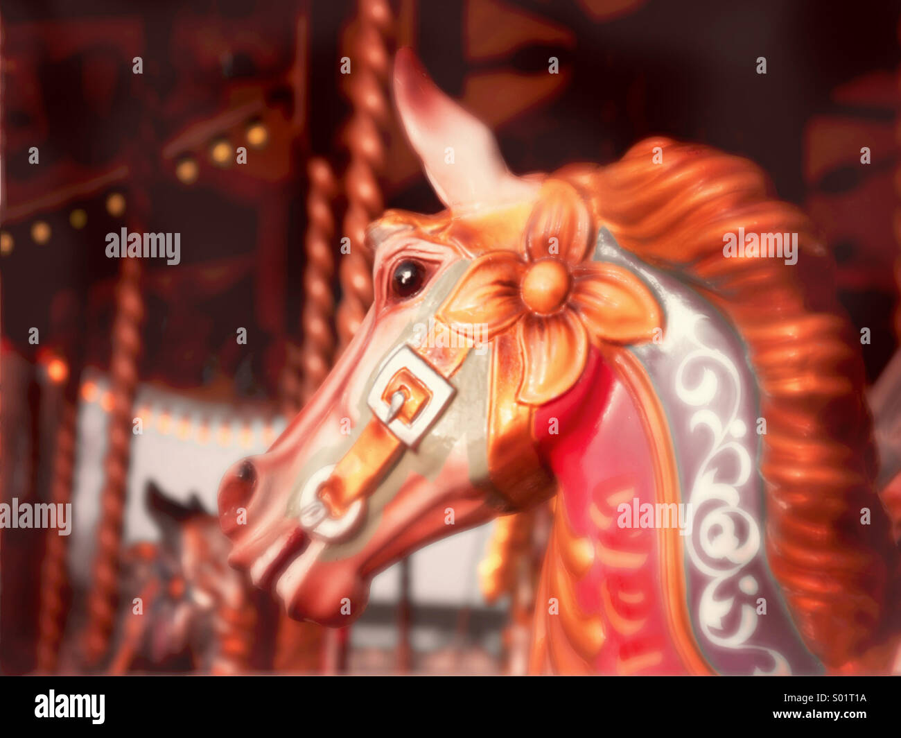 Fairground carousel horse close-up Stock Photo - Alamy