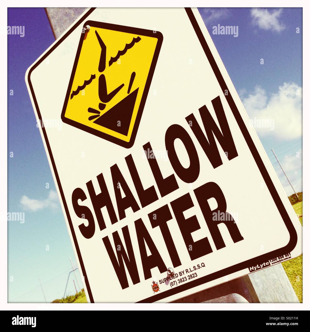 Shallow water sign hi-res stock photography and images - Alamy