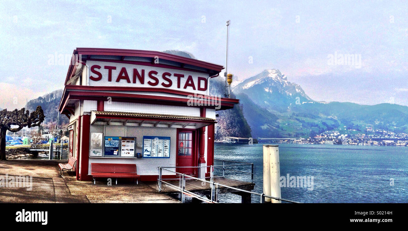 Stansstad boat station, Switzerland Stock Photo - Alamy