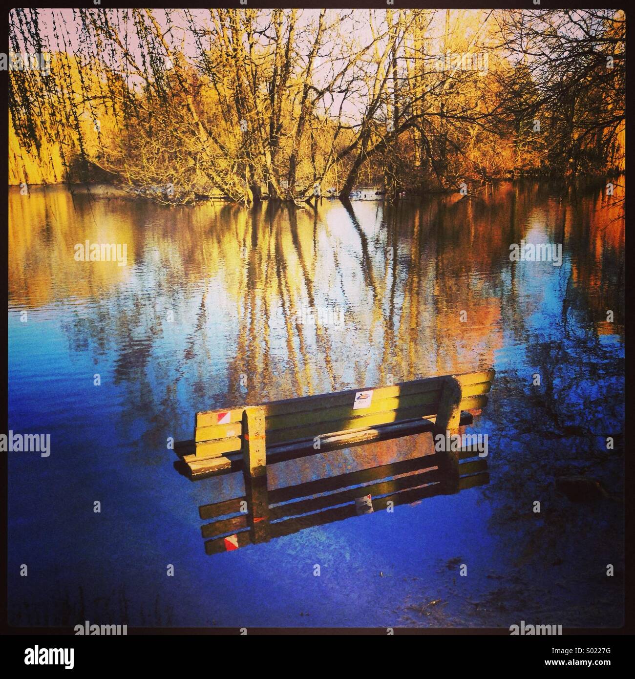 Bench pond hi-res stock photography and images - Alamy