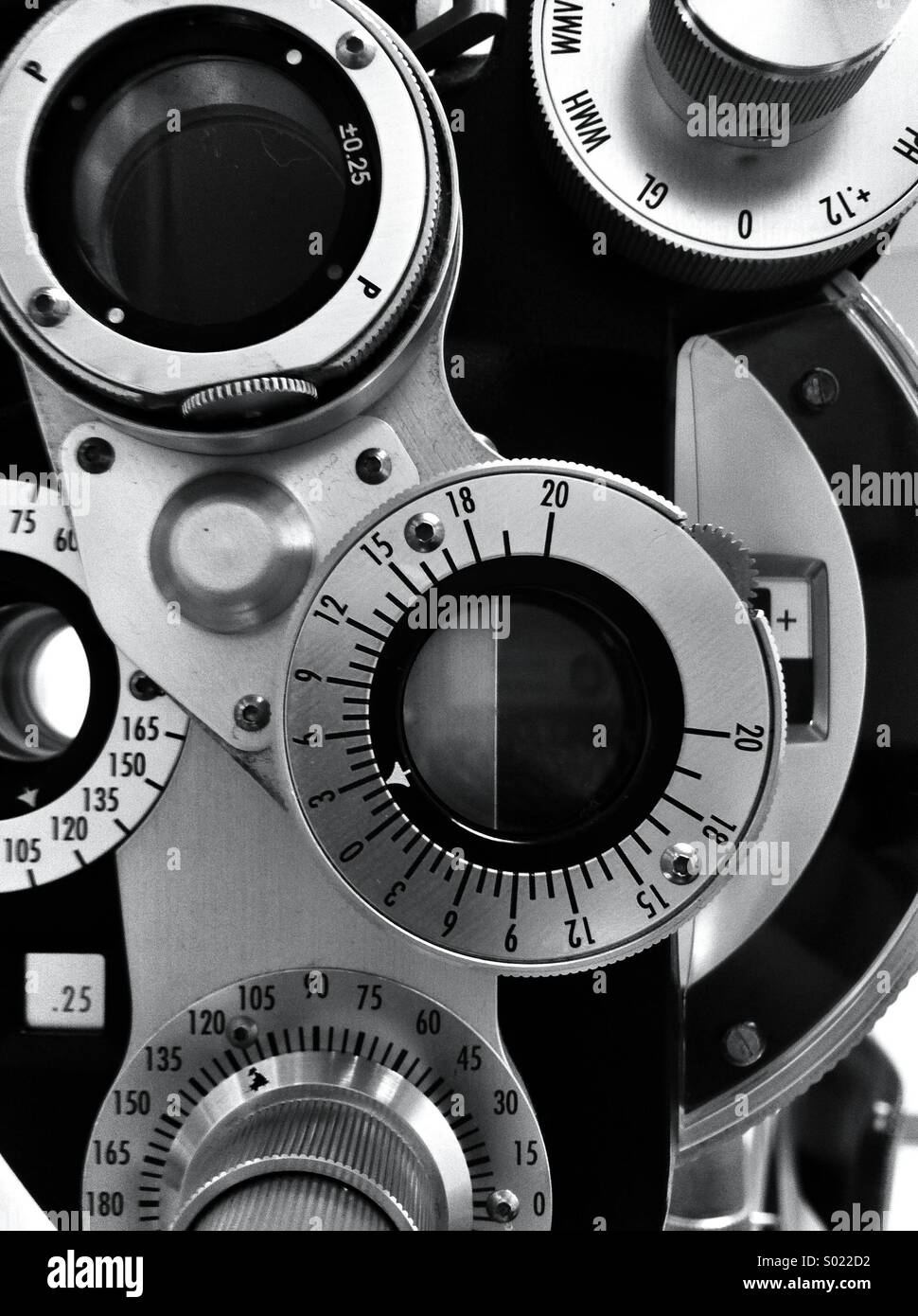 Eye examination equipment in an optometrist's office Stock Photo - Alamy